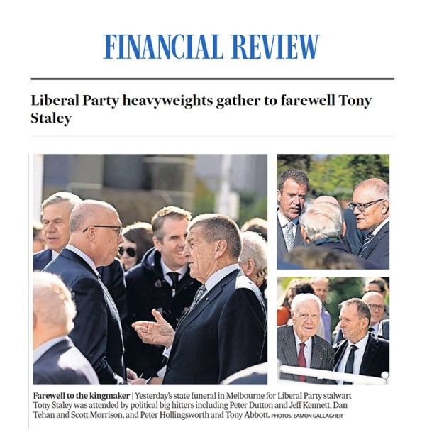 The Financial Review: Liberal Party Heavyweights Gather To Farewell ...